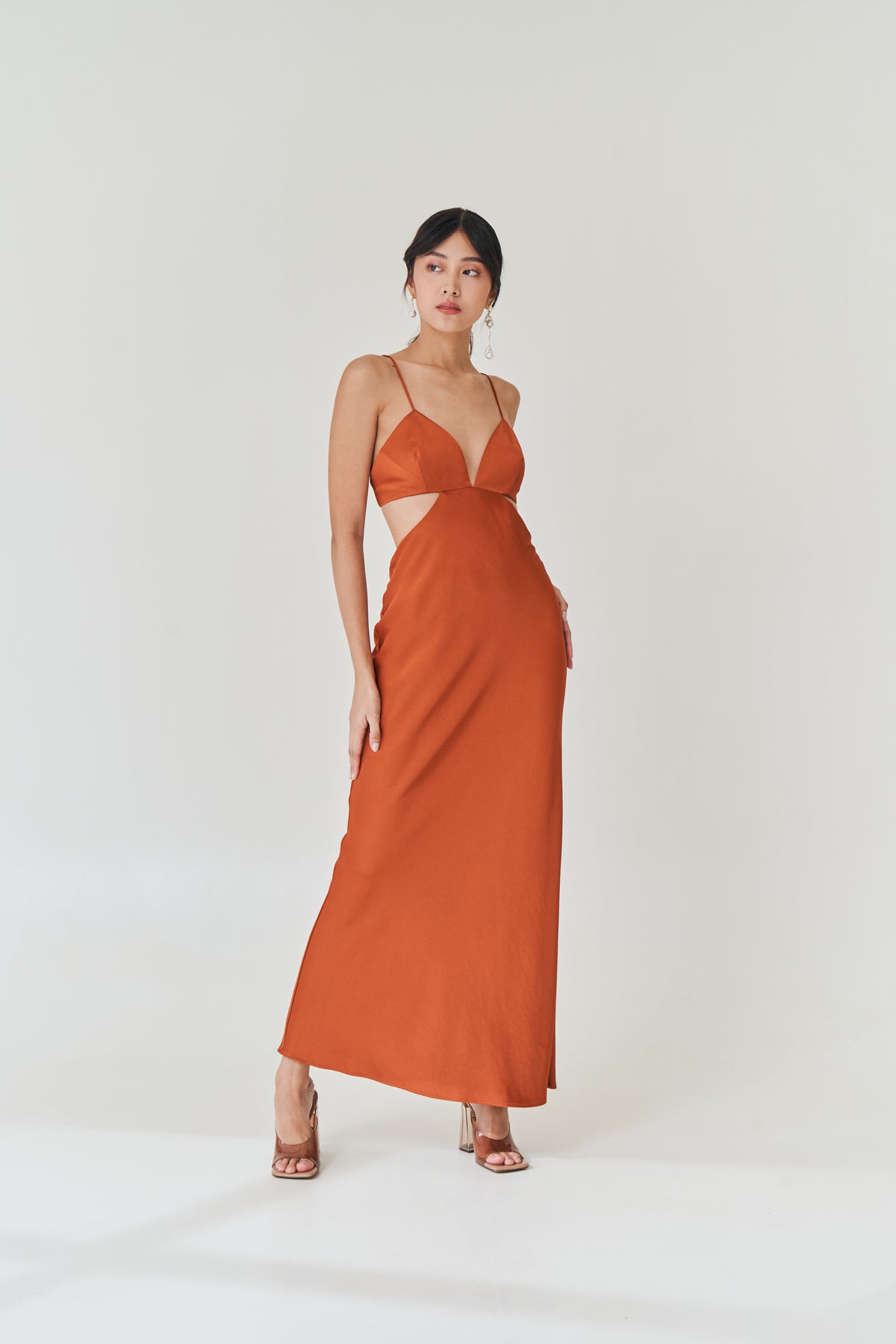 Rust Cut-Out Dress | VESTIDO
