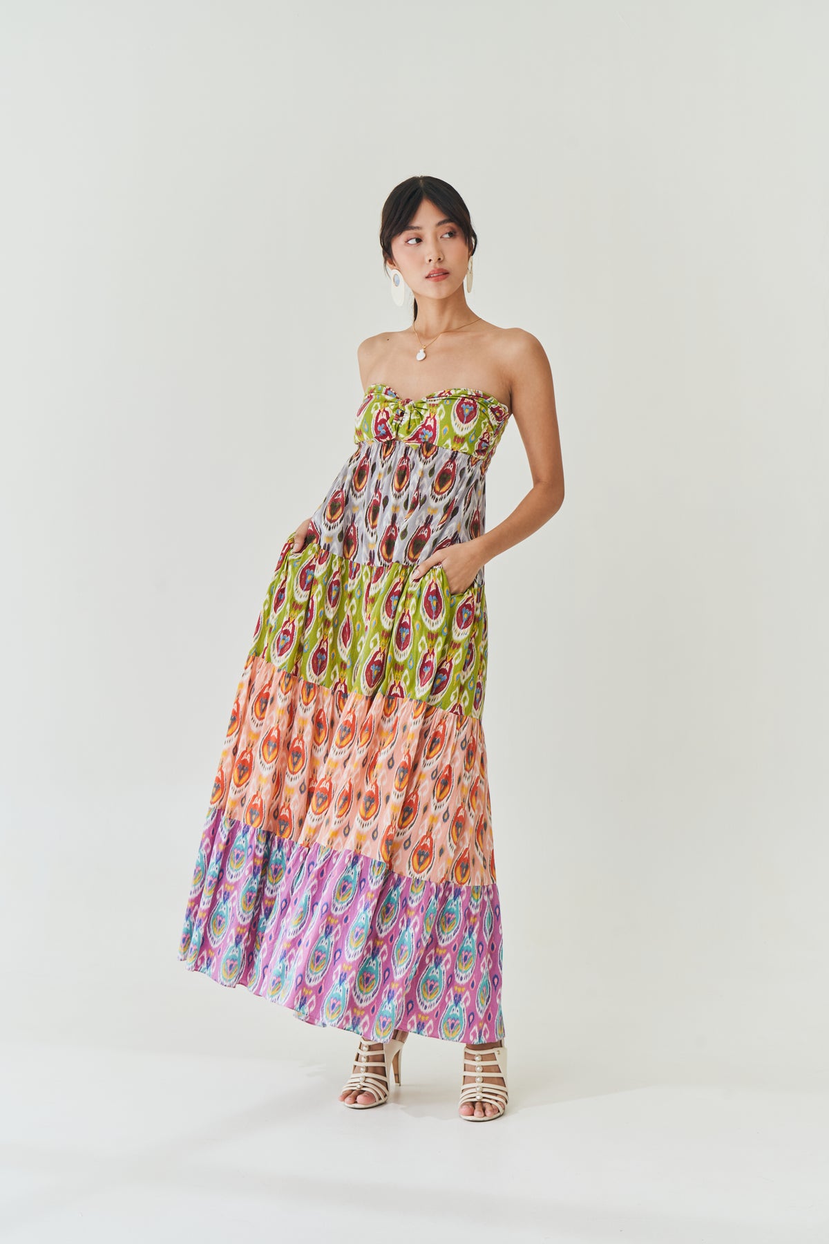 Printed Tiered Tube Dress – VESTIDO
