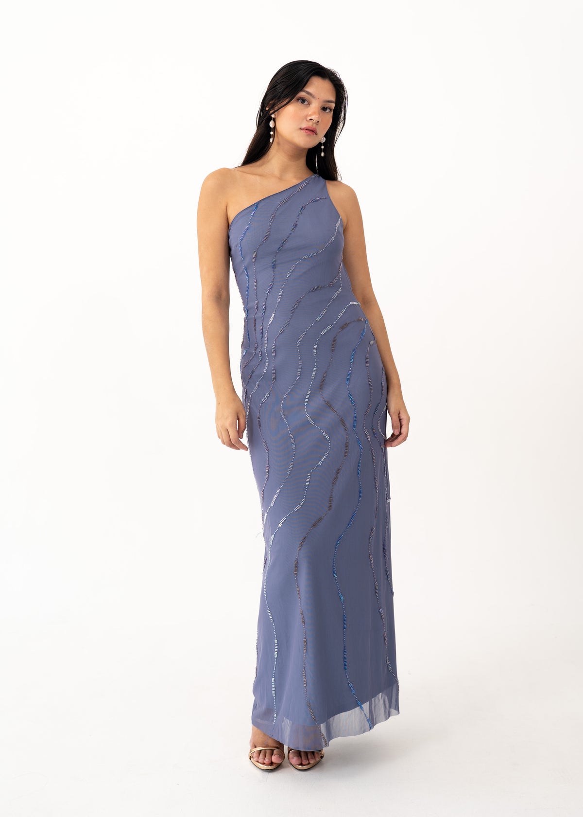 Blue Beaded Dress – VESTIDO