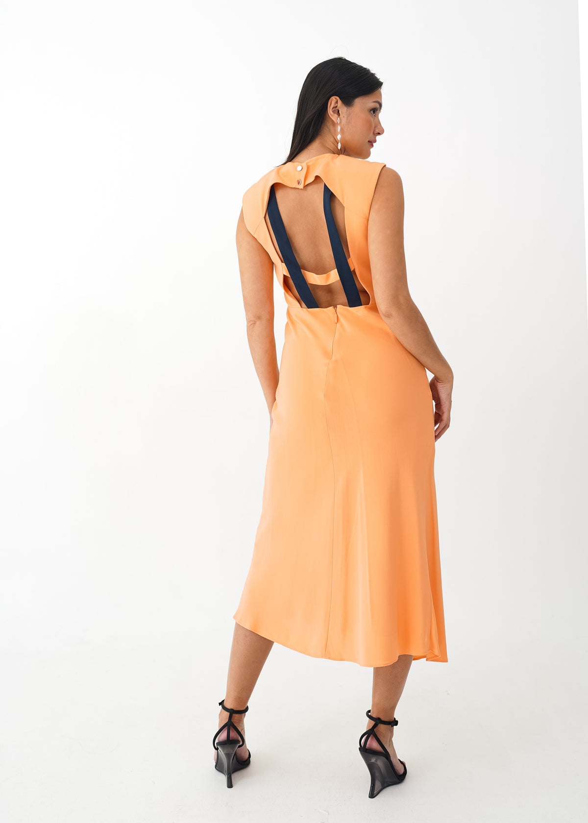 Light Orange Backless Dress – VESTIDO