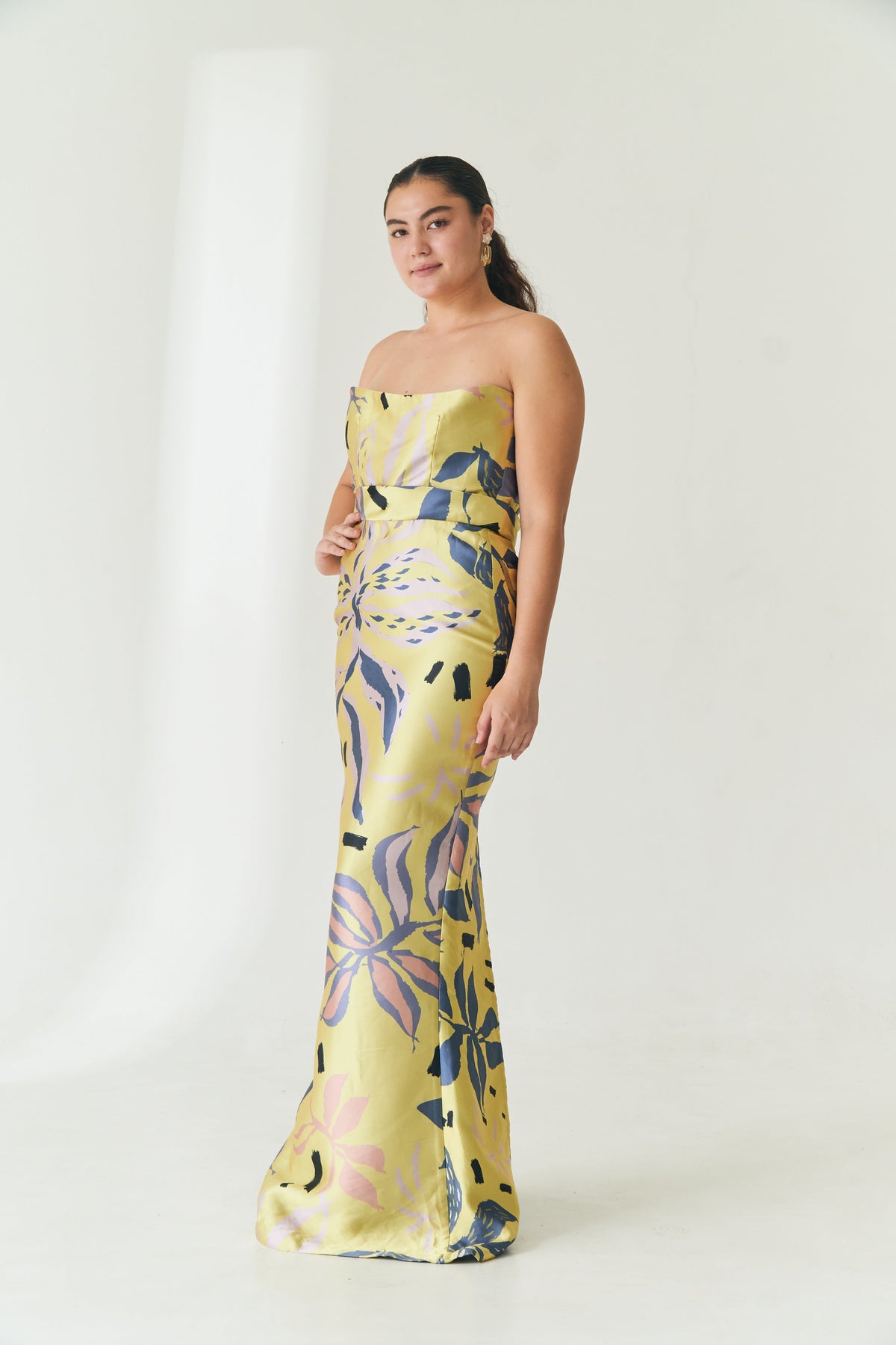 Printed Tafetta Gown – VESTIDO
